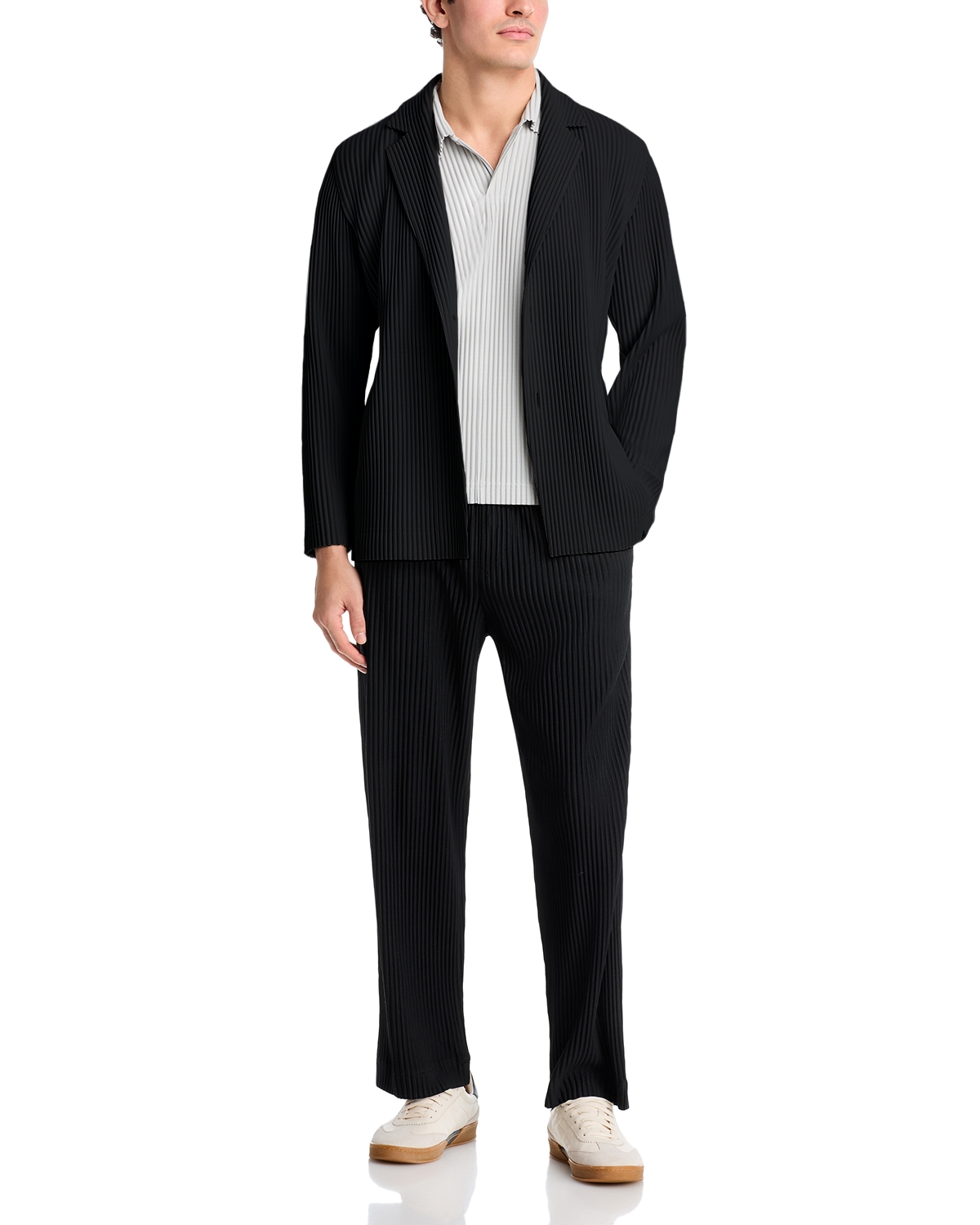 ISSEY MIYAKE basics ribbed polo shirt